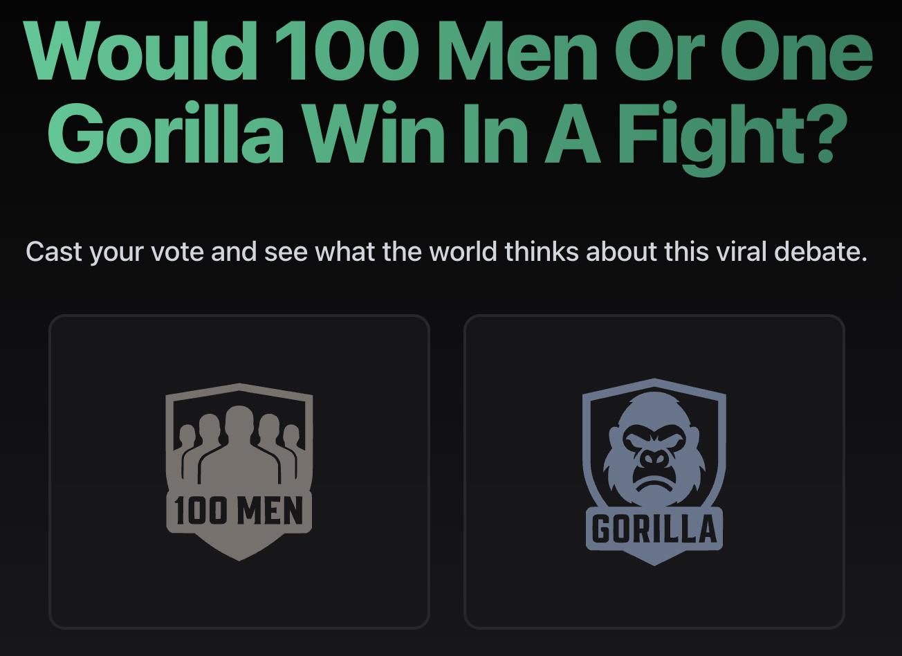 100 Men vs 1 Gorilla: Cast Your Vote in the Ultimate Viral Debate